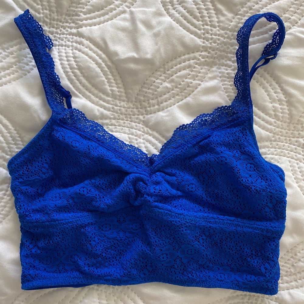 Royal Blue Lace Crochet Sexy Women's Bralette Bra - Gem